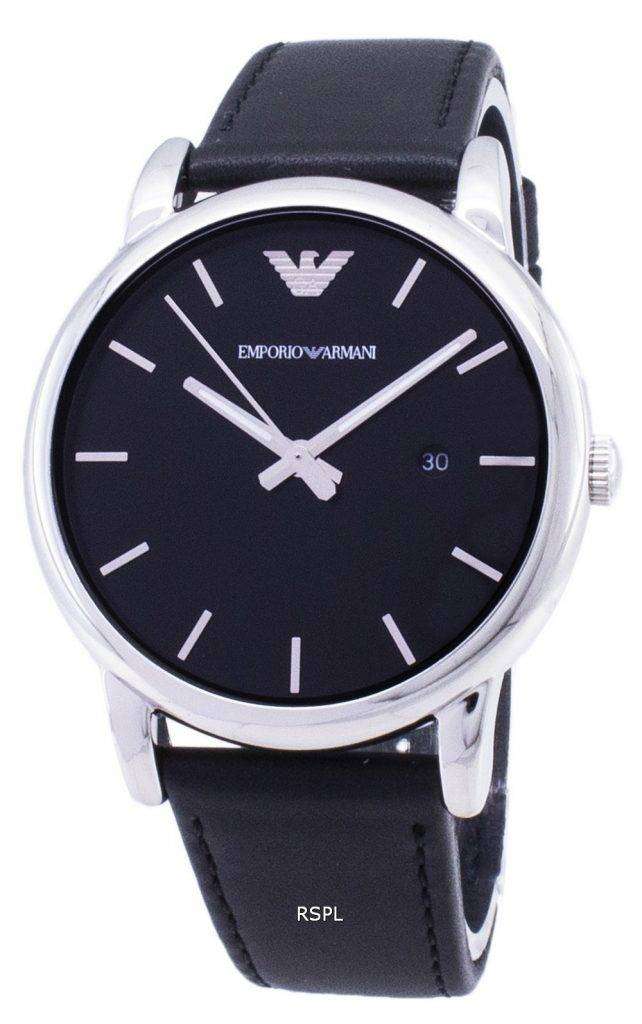 エンポリオアルマーニ クラシック ブラック ダイアル ブラック レザー AR1692 メンズ腕時計 Japan